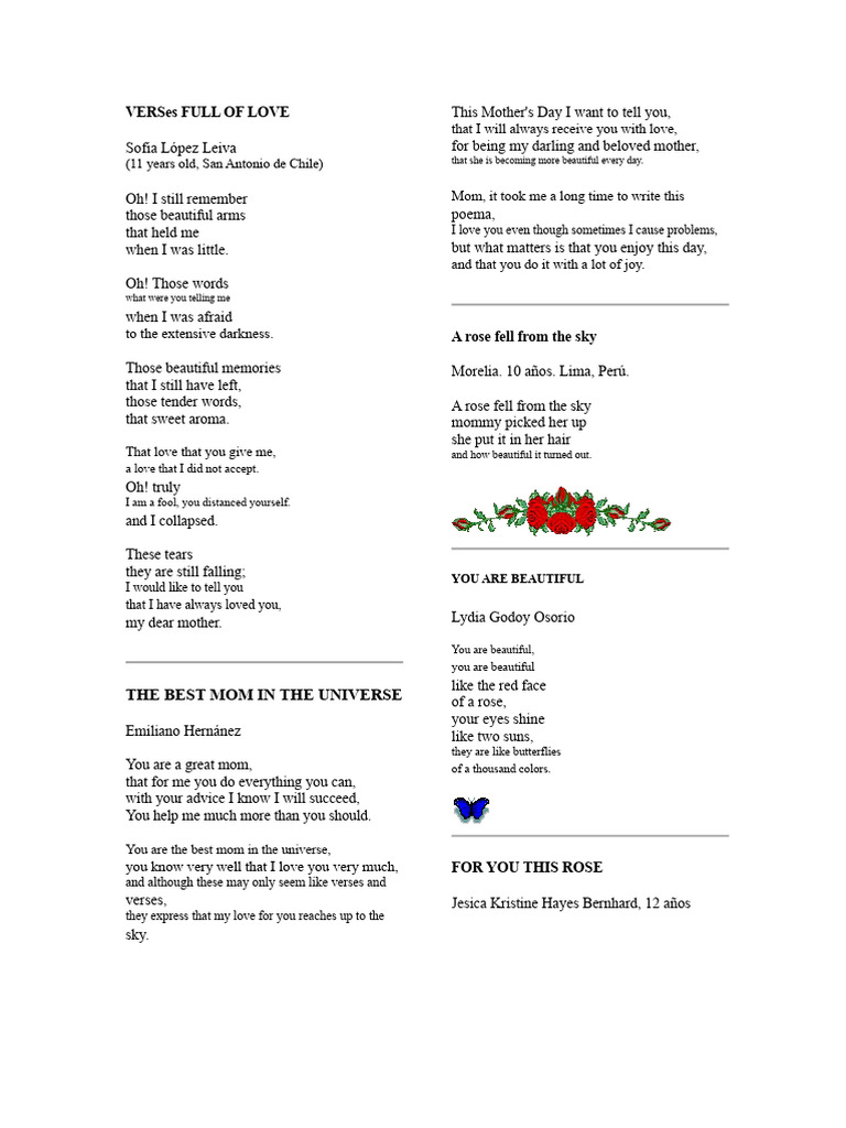 Heartfelt Mother's Day Poems for Moms | PDF