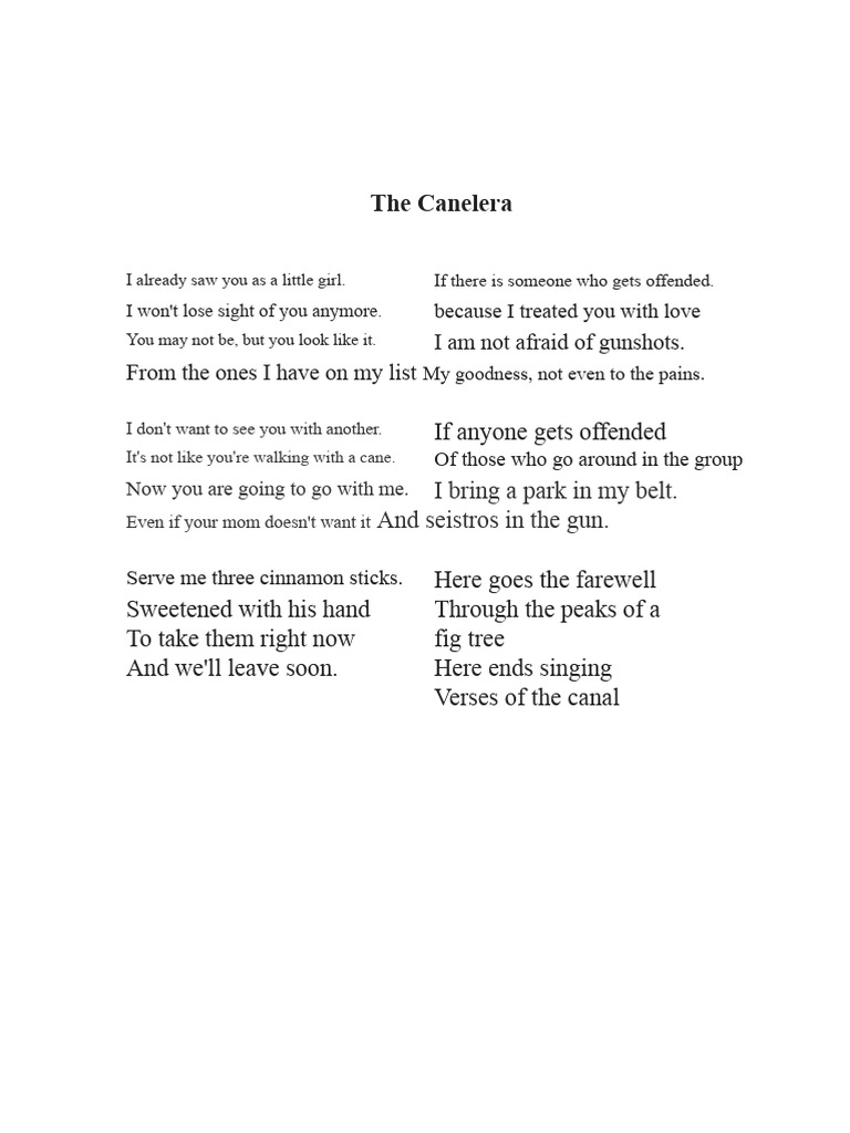 Lyrics and Themes of "La Canelera" | PDF