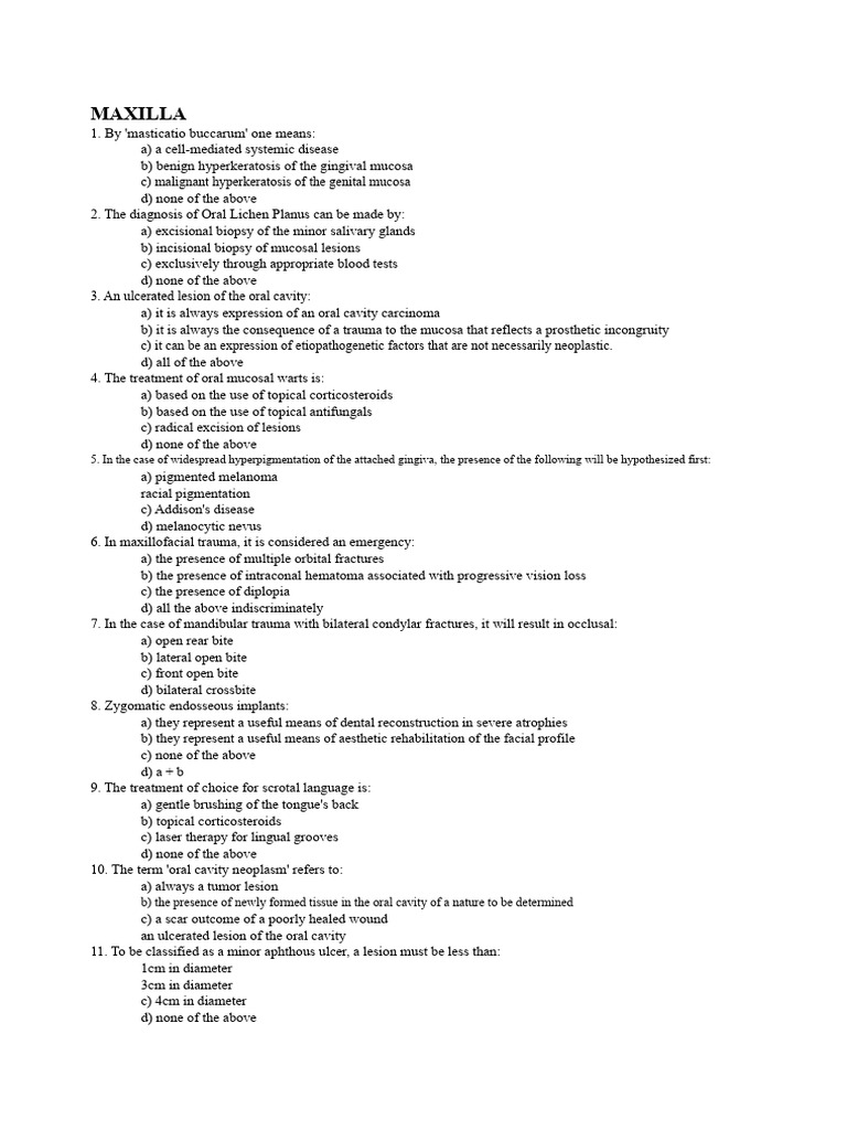 Maxillo Examination Single File No Photos | PDF | Tongue | Human Anatomy