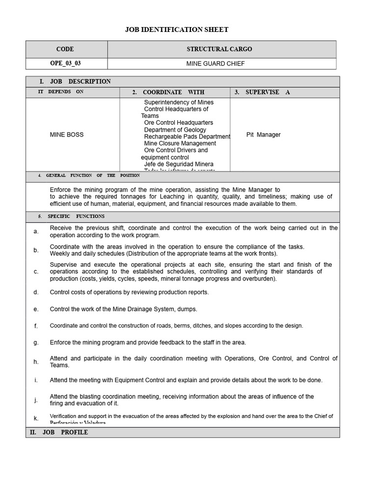 OPE 03 03 Mine Guard Chief | PDF | Mining