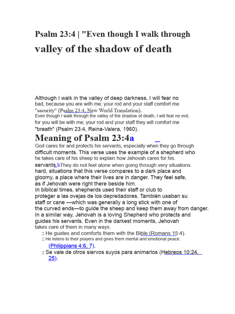 Psalm 23 | PDF | Bible | David