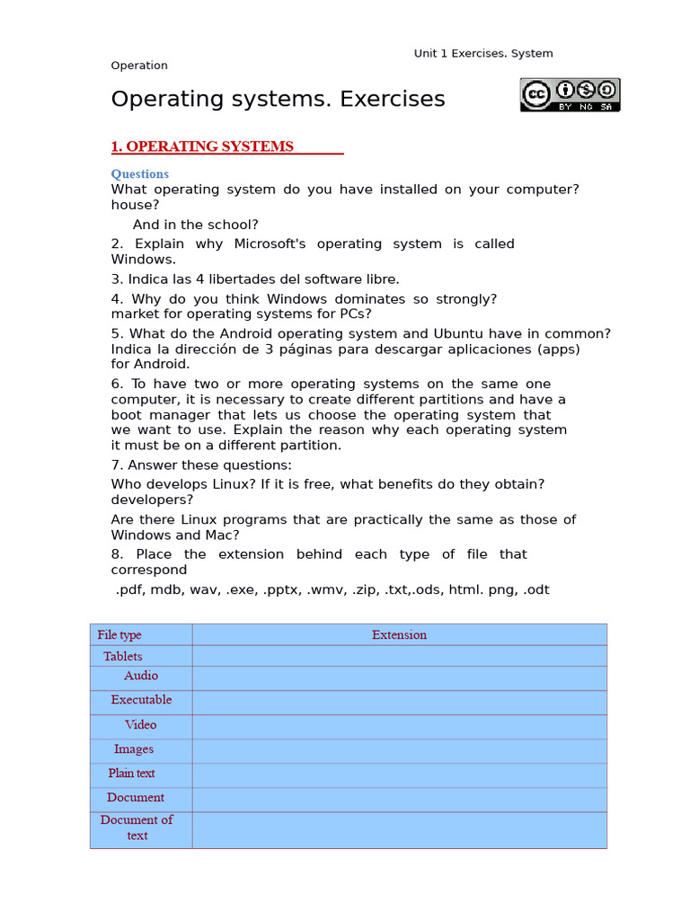 operating systems exercises | PDF | Operating System | Microsoft Windows