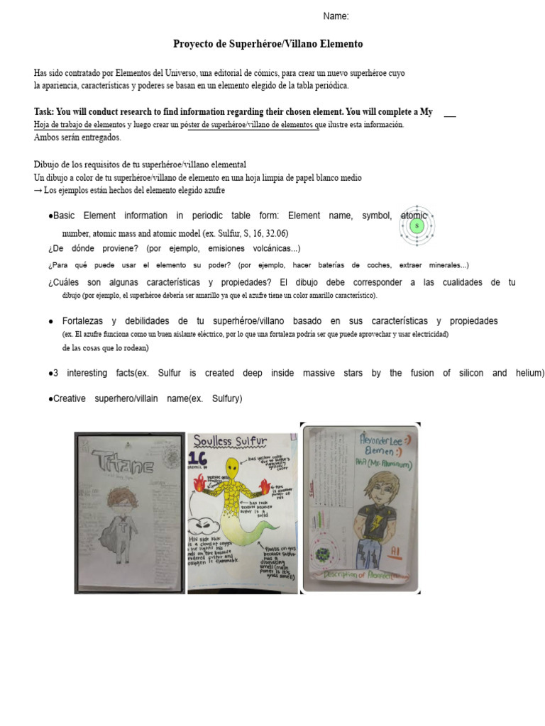 Proyecto de Superhéroe y Villano 5c Elemento 2f | PDF