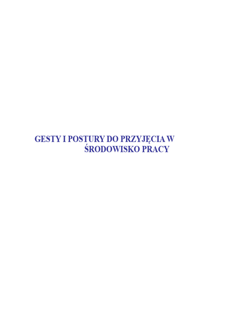 Gesty i postawy | PDF