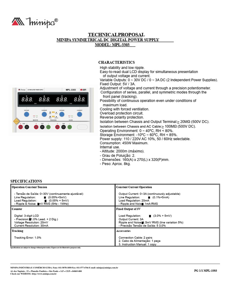 Minipa Power Supply | PDF | Power Supply | Direct Current
