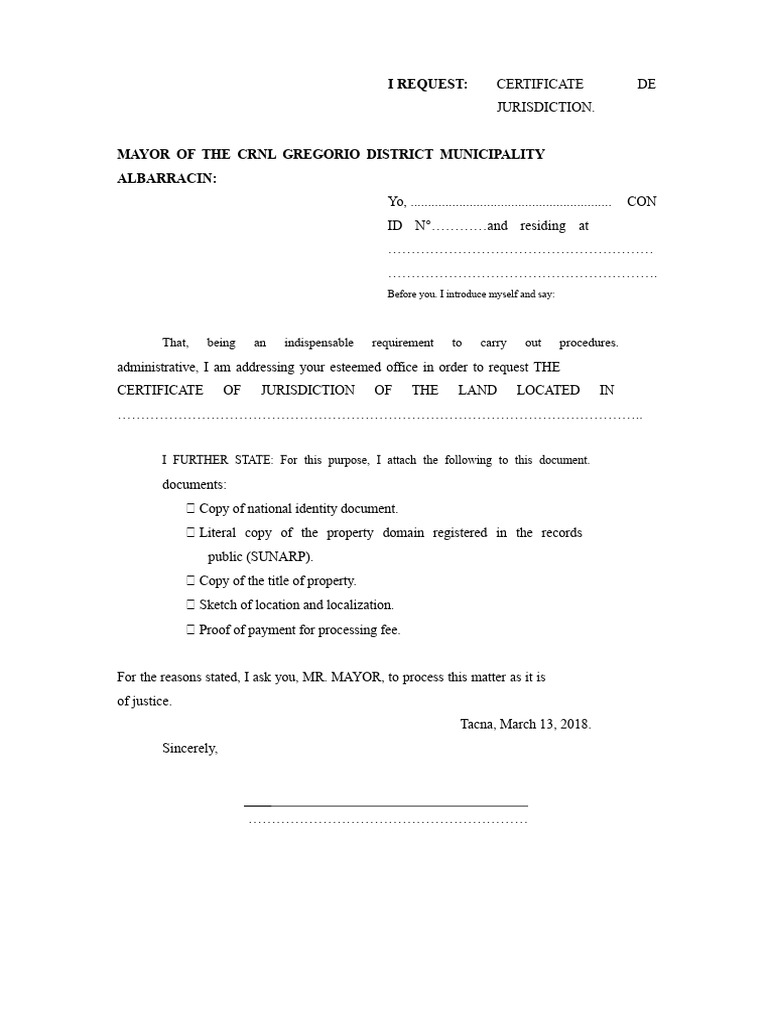 Certificate of Jurisdiction | PDF