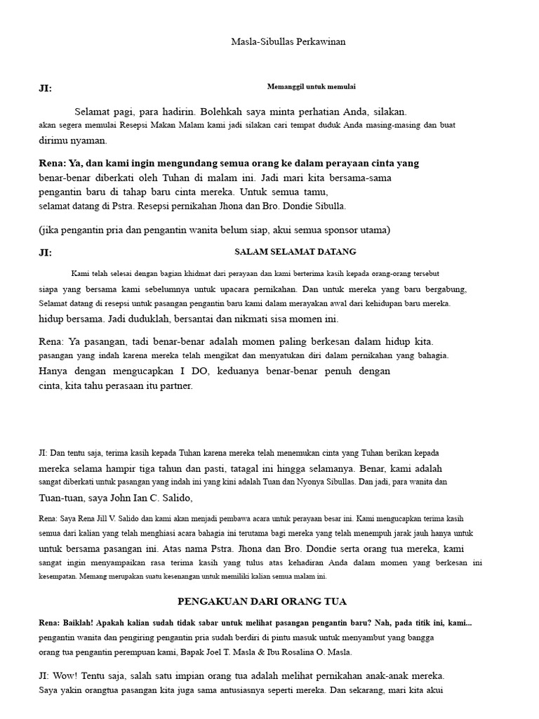 Naskah Pernikahan | PDF