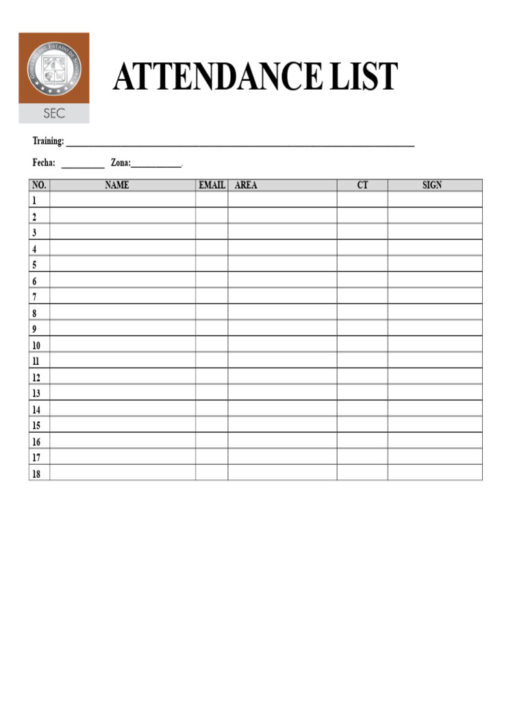 Attendance List Laptop Course | PDF