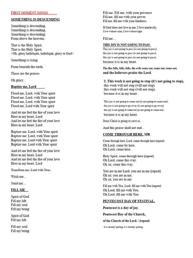 Pentecost Chants | PDF | Baptism | Pentecost