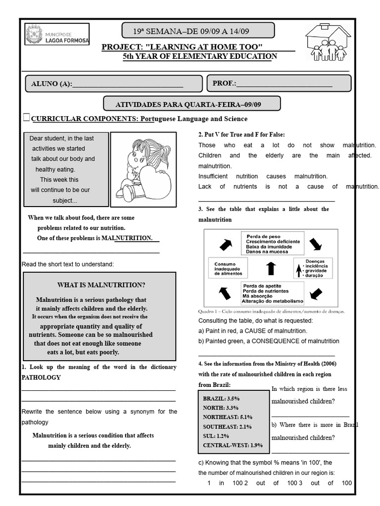 5th Grade Nutrition and Health Activities | PDF | Malnutrition