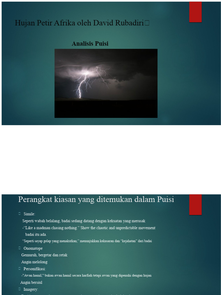 Sebuah Badai Afrika oleh David Rubadiri Analisis | PDF