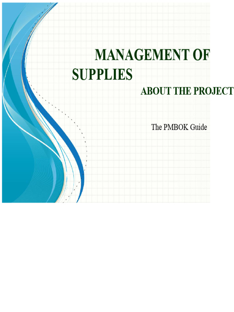 Project Supply Management | PDF | Procurement | Project Management