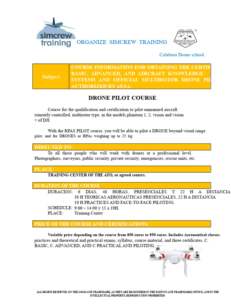 Drone Pilot Certification Course Details | PDF | Unmanned Aerial ...
