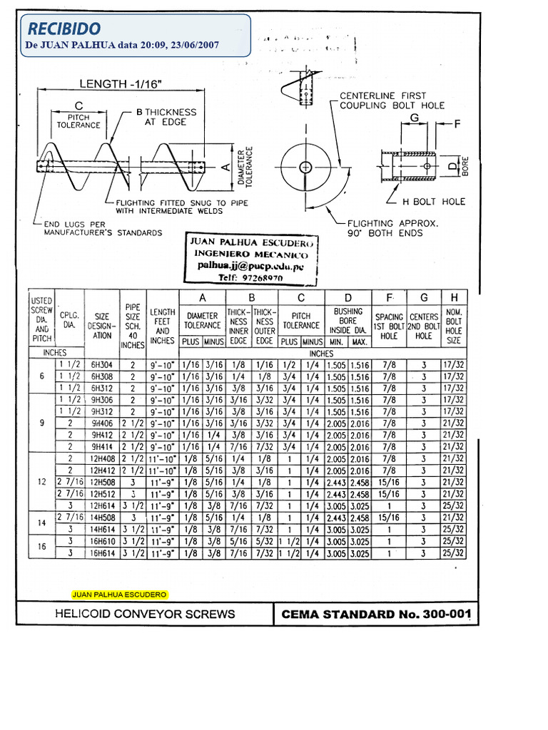 ingenieria-cema 300-conveyor cu șurub standard.pdf | PDF