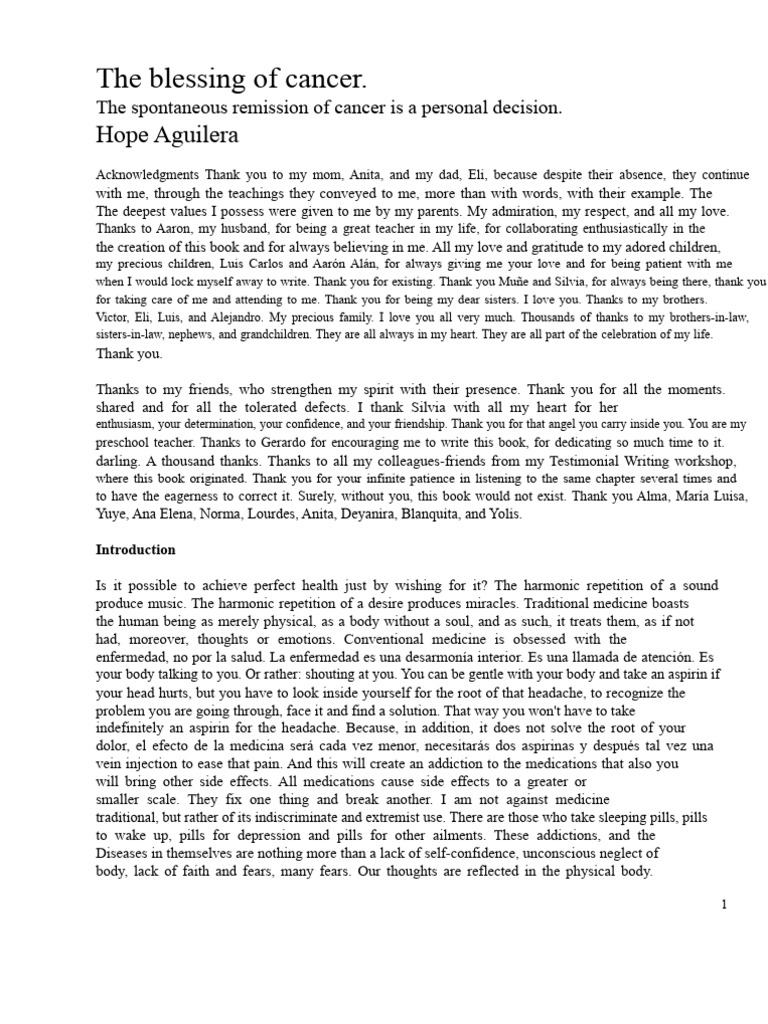 The blessing of cancer | PDF | Metastasis | Colorectal Cancer