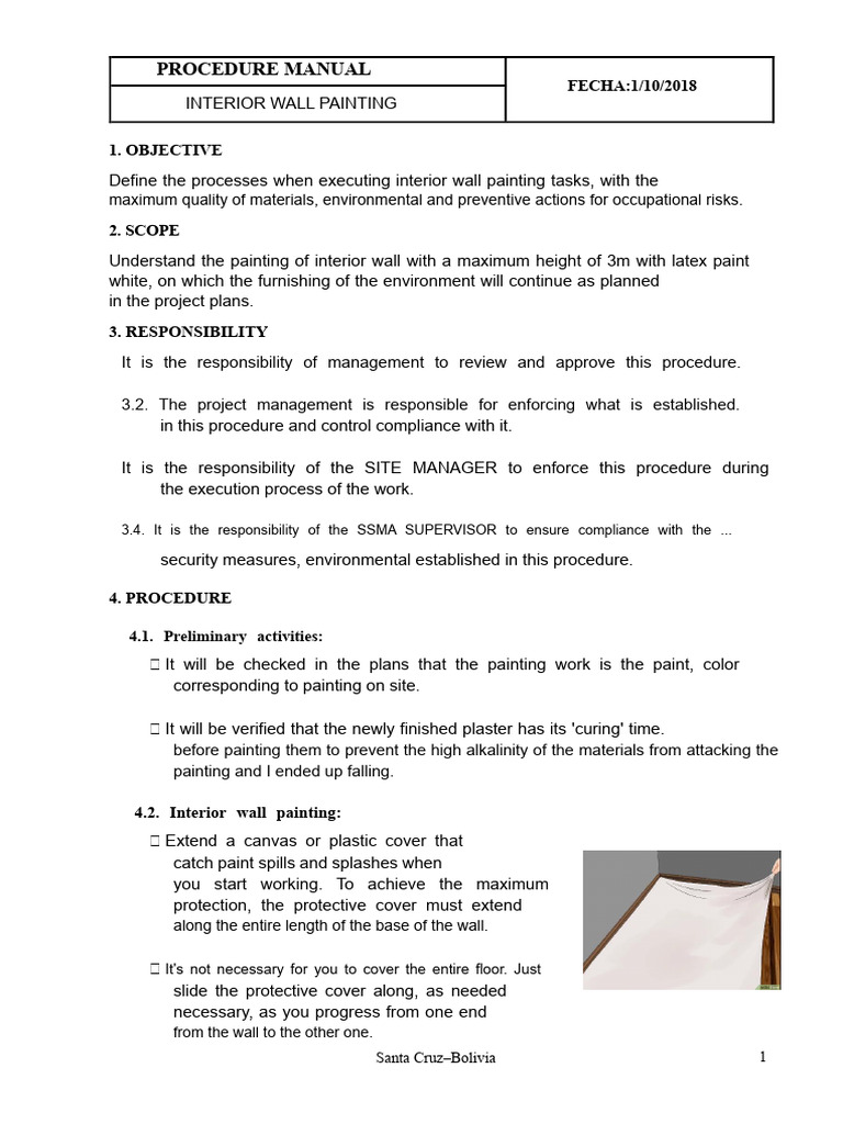 Interior Wall Painting Procedure Guide | PDF | Paint | Personal ...