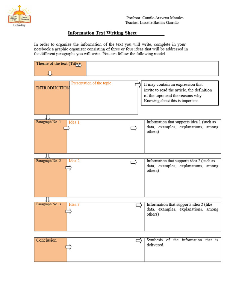 Information Text Writing Sheet | PDF | Written Communication | Learning