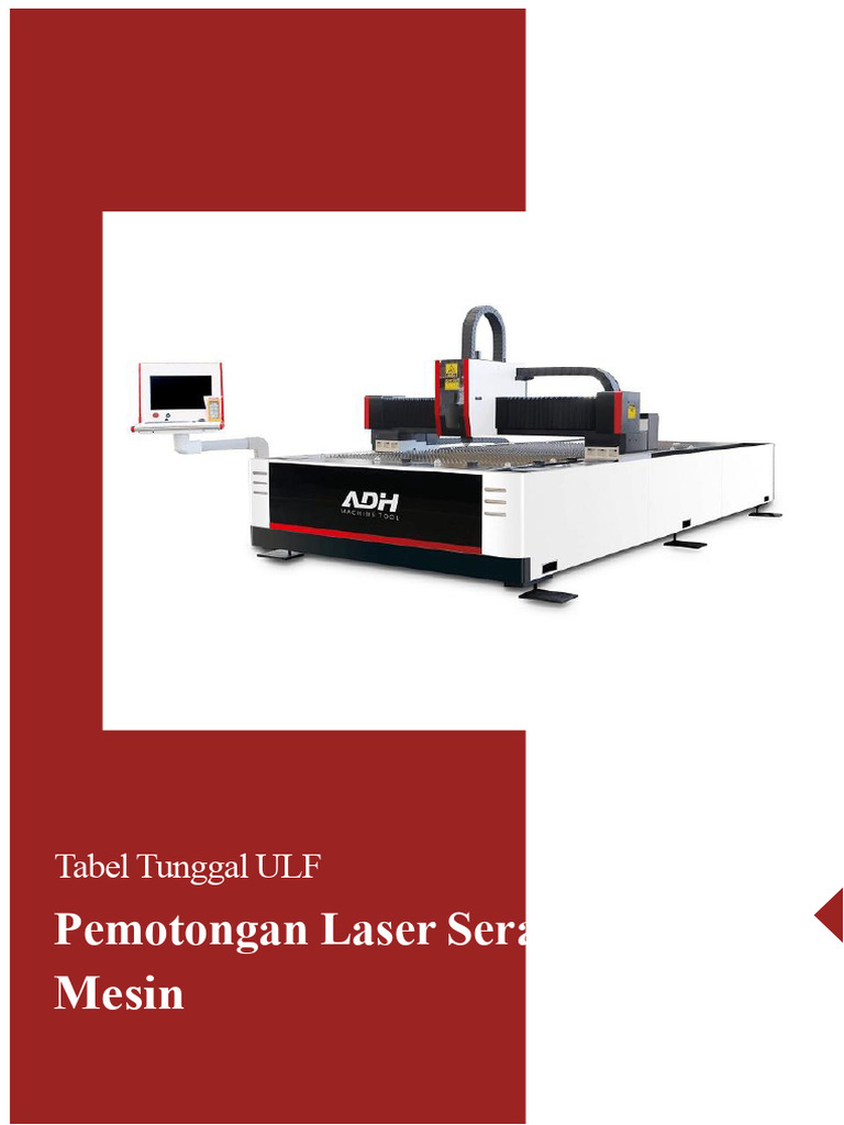 ADH meja tunggal pemotong laser ULF-3015 2000w Raycus | PDF