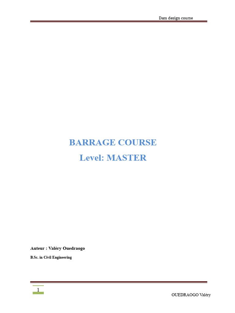 Course On Dike Design (Dam Master 1) | PDF | Spillway | Dam
