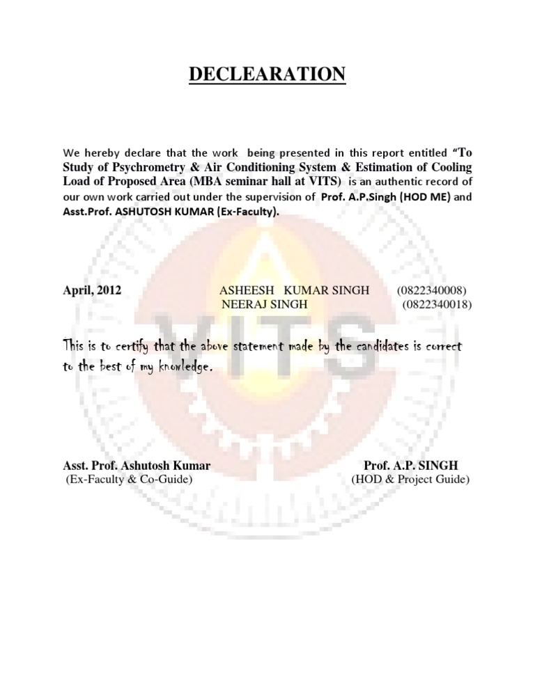 Declaration of Project | PDF