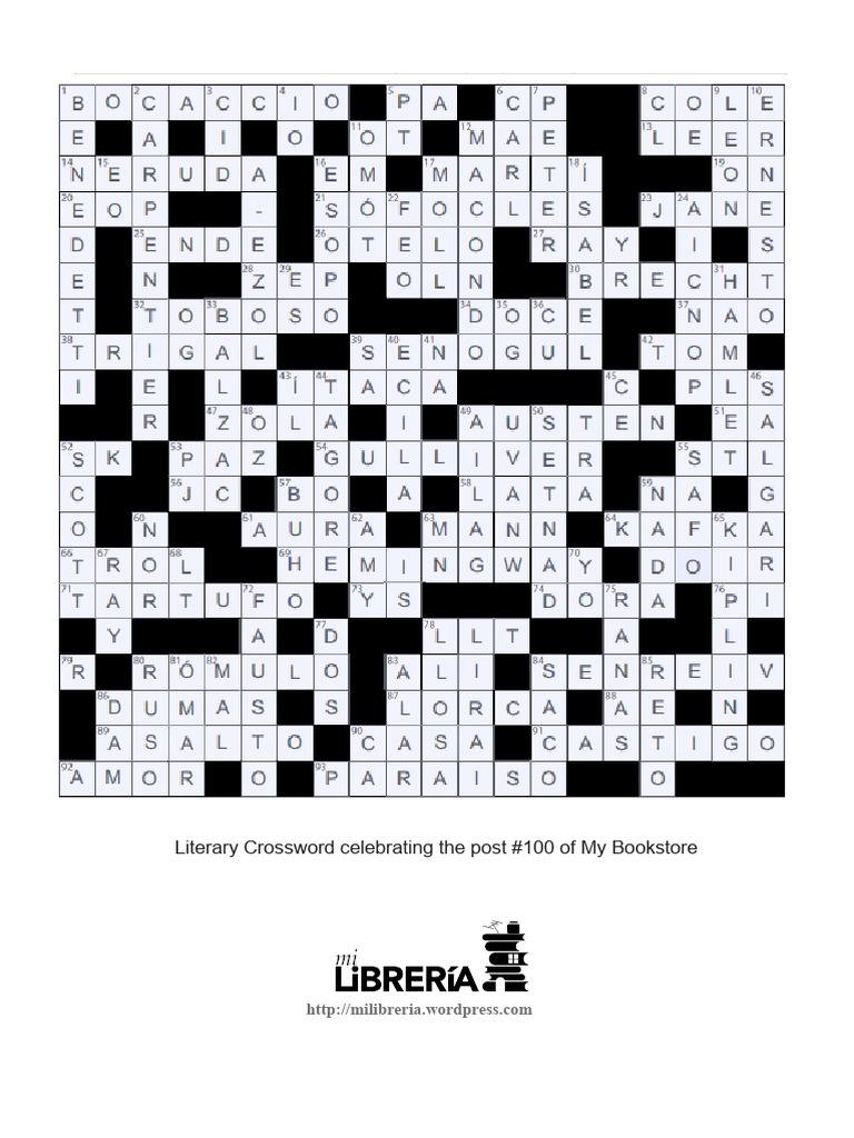 Interactive Definitive Crossword | PDF | Novels | Writers
