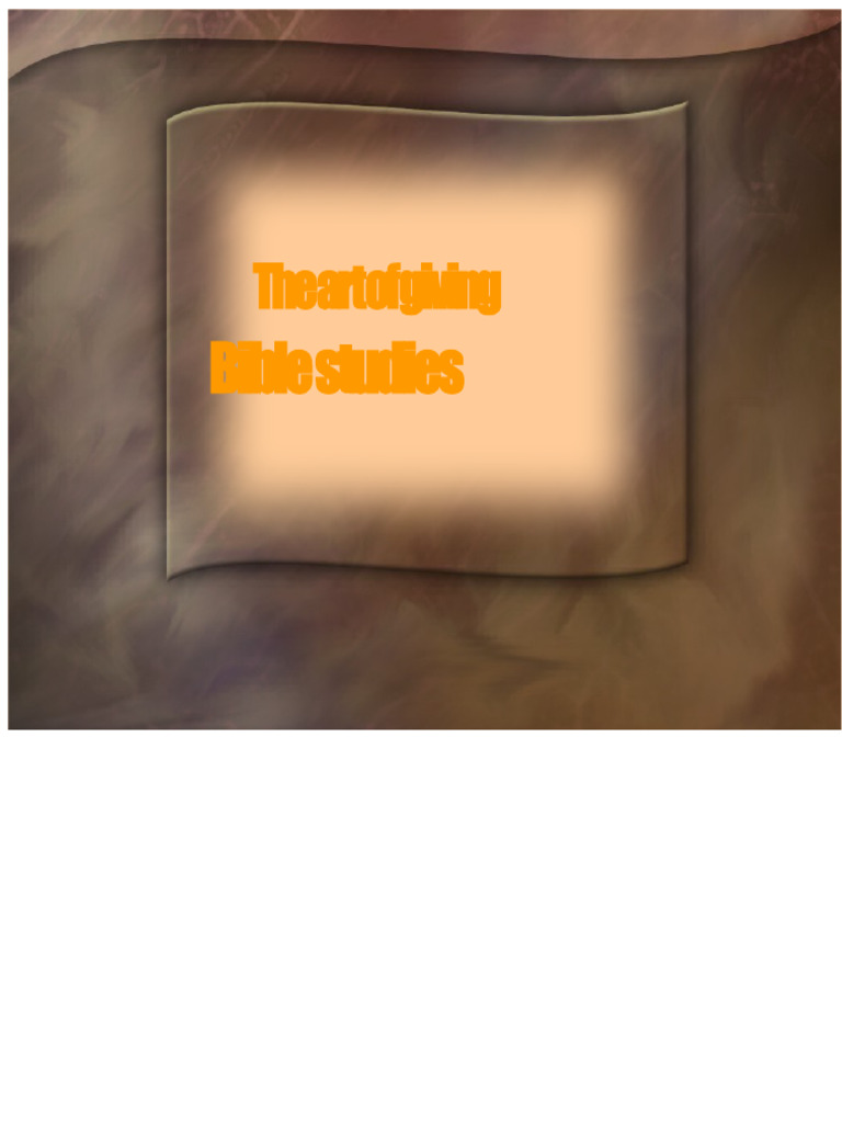 The Art of Giving Bible Studies | PDF | Jesus | God The Father
