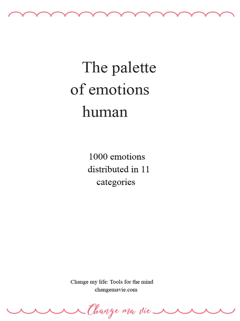Change My Life Palette of Emotions | PDF | Behavioural Sciences ...