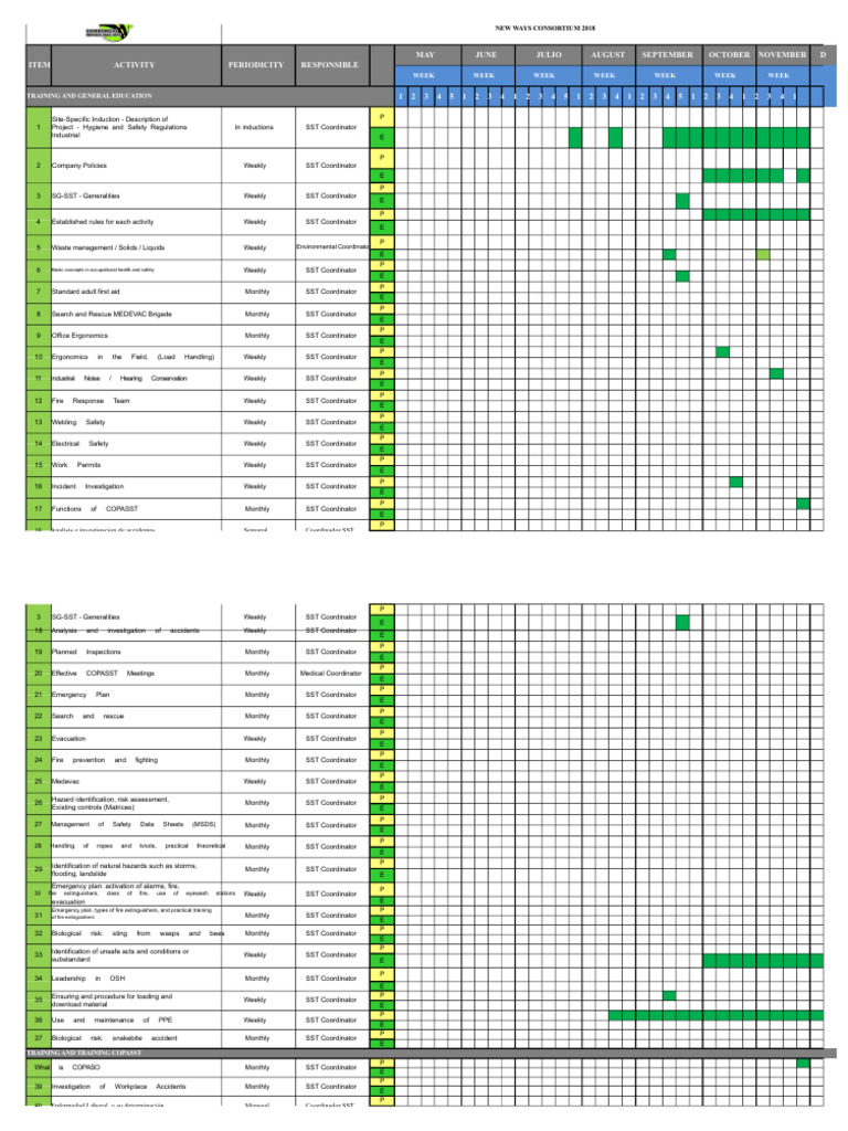 FT-SST-023 Training and Instruction Schedule Format (1) | PDF | Emergency Management ...