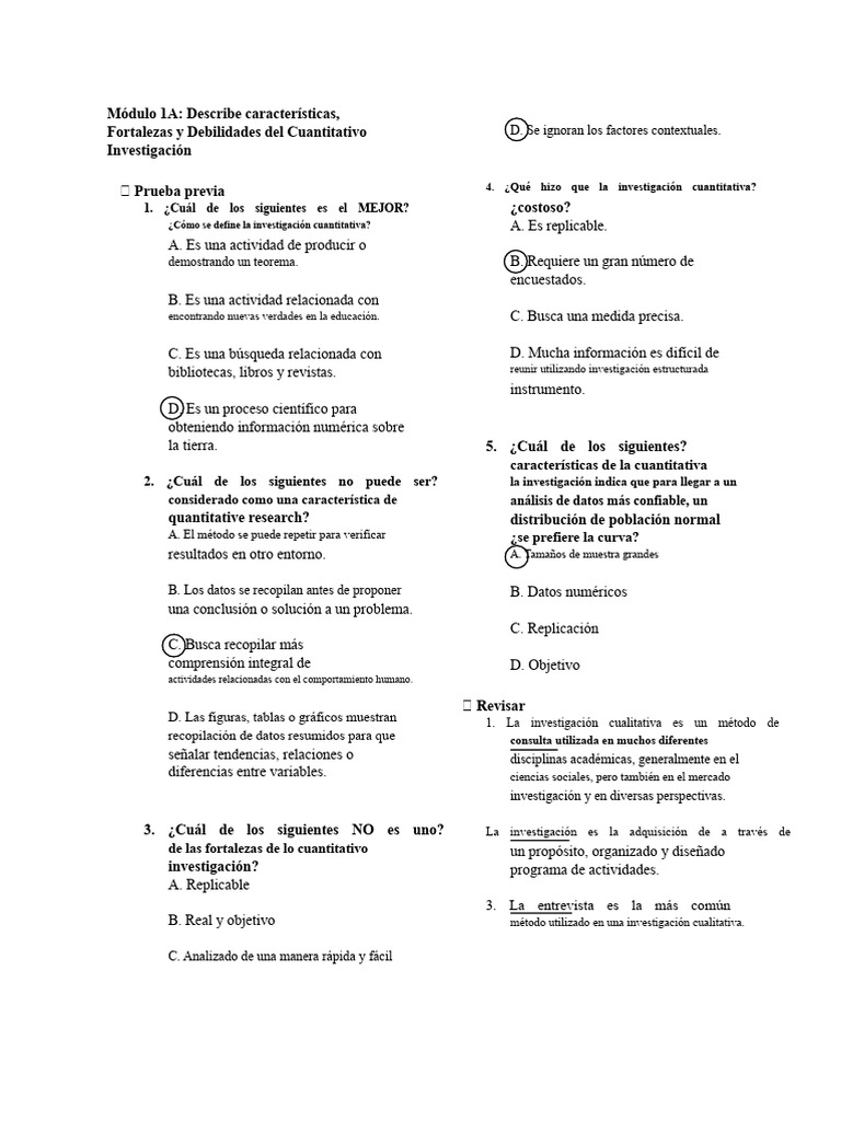 Módulos 1A - 3 (PR2) | PDF | Experimentar | Investigación cuantitativa
