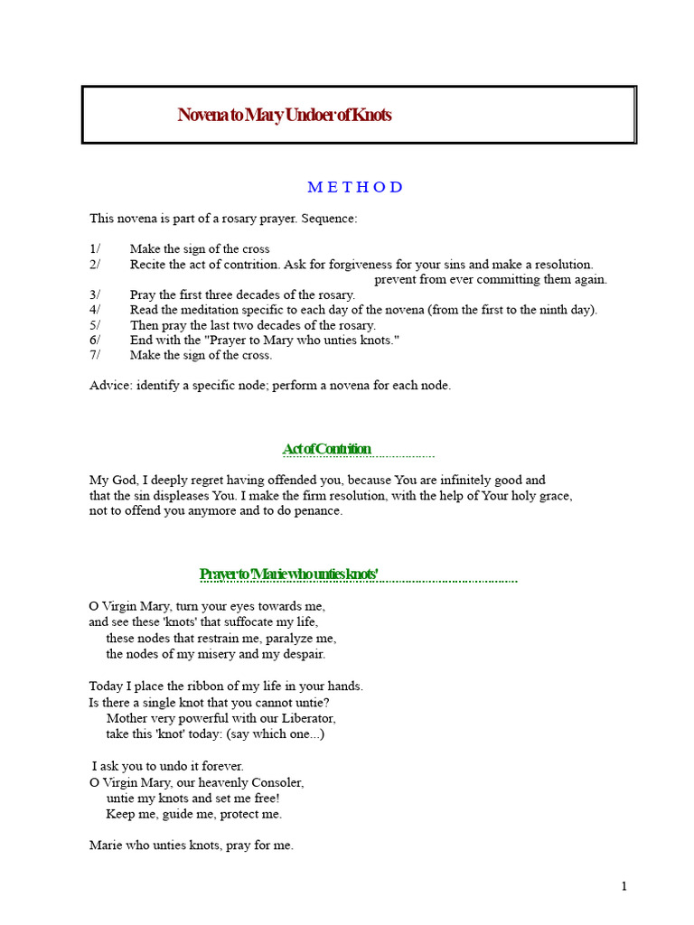 Novena to Mary | PDF | Mary, Mother Of Jesus | Rosary