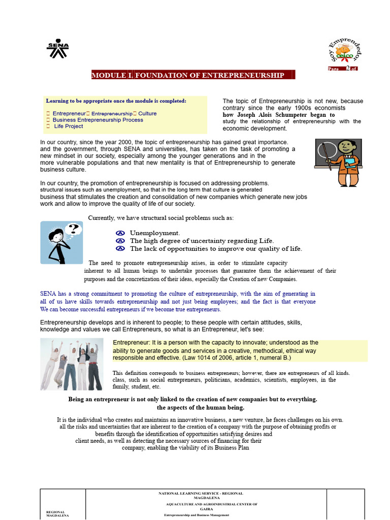 Foundations of Entrepreneurship Module | PDF | Entrepreneurship | Economies