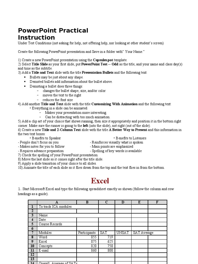 Power Point Practical | PDF | Microsoft Power Point | Microsoft Excel