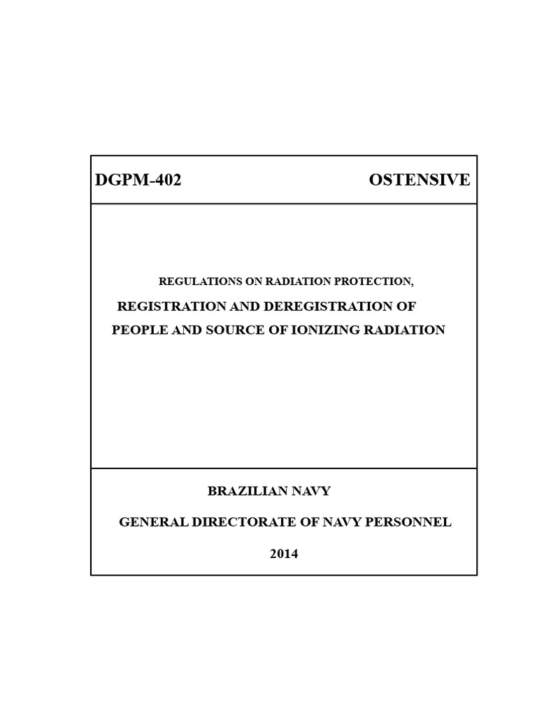 DGPM 402 Rev3 Mod1 | PDF | Radiation | Radiation Protection