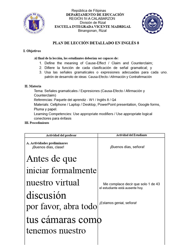 TUAZON-DLP BORRADOR-INGLÉS 8 | PDF | Escritores | Comunicación humana