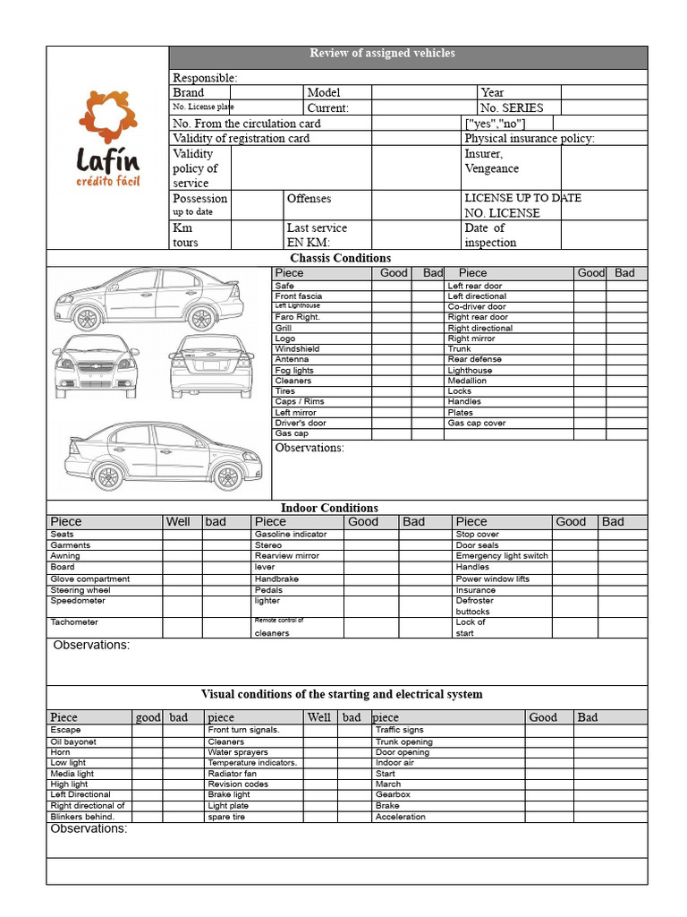 Vehicle Condition Inspection Report | PDF | Vehicles | Wheeled Vehicles