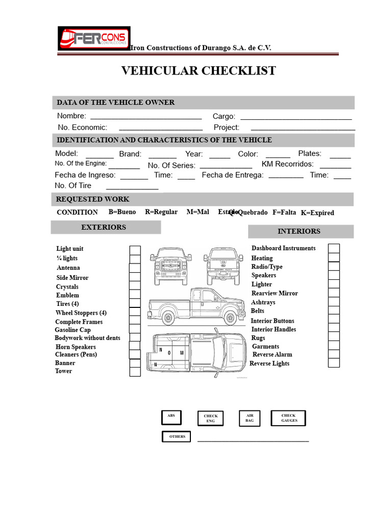 Vehicle Check List | PDF | Vehicles | Brake