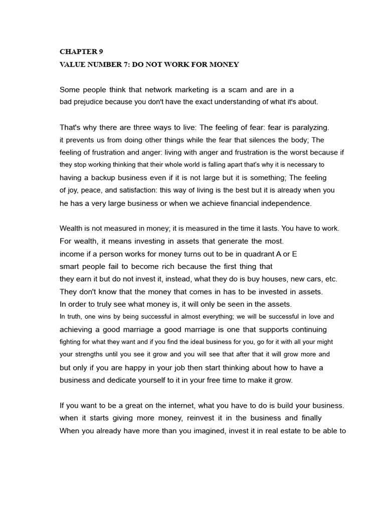 summary CHAPTER 9 - 10 | PDF | Dream | Wealth