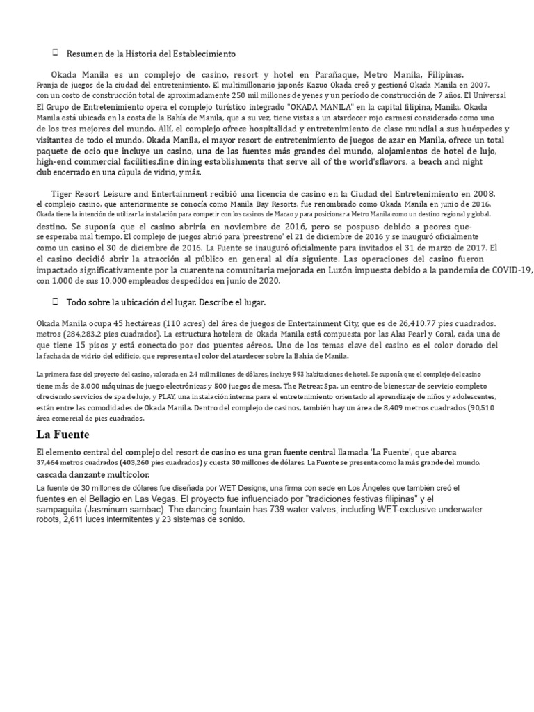 Okada Manila | PDF | Manila | Privacidad