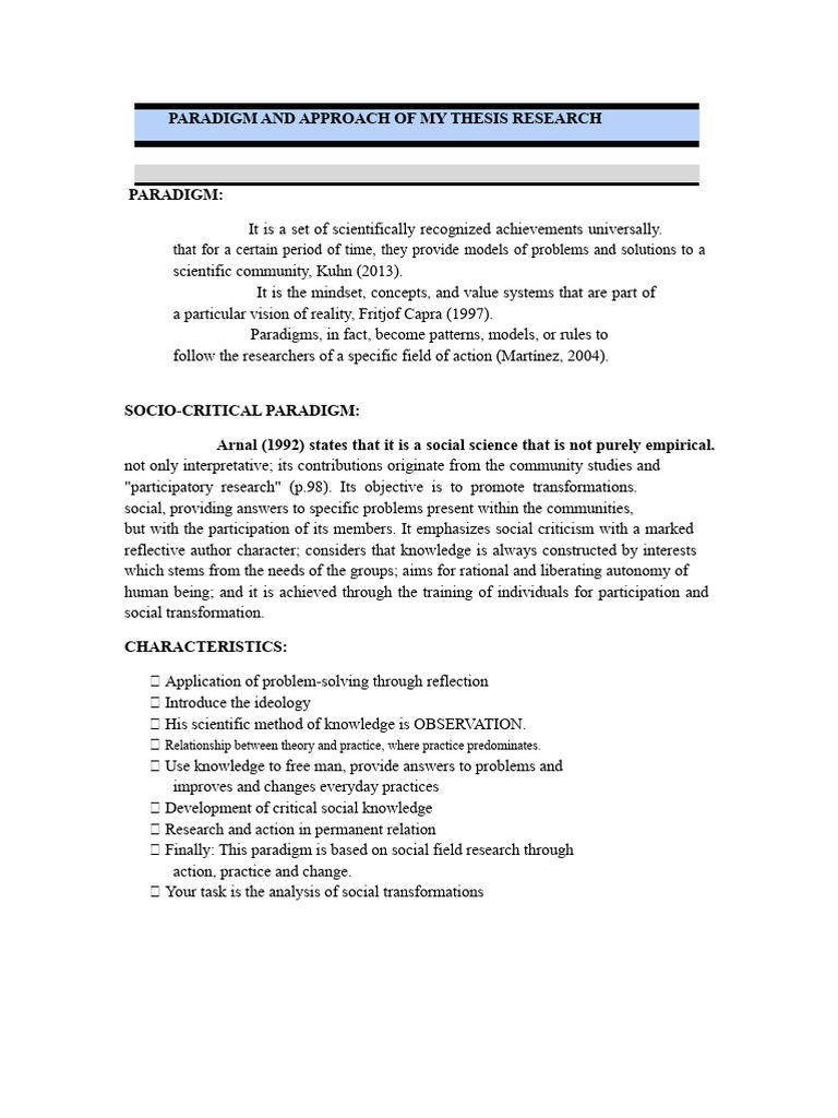 Paradigm and Approach of The Research of My Thesis | PDF | Qualitative ...