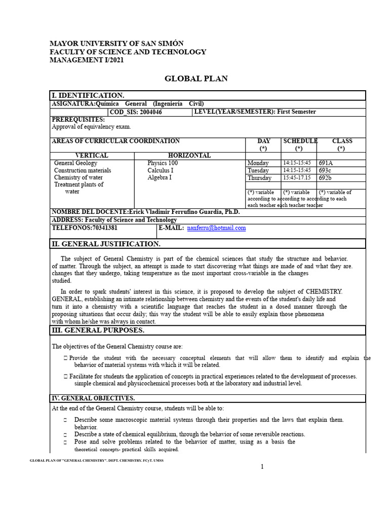 Global Chemistry Plan G. | PDF | Gases | Liquids