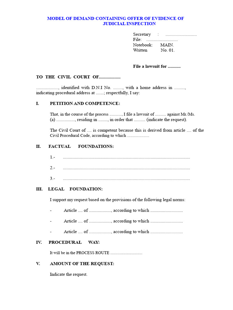 Lawsuit Offering Judicial Inspection Evidence | PDF | Lawsuit | Complaint