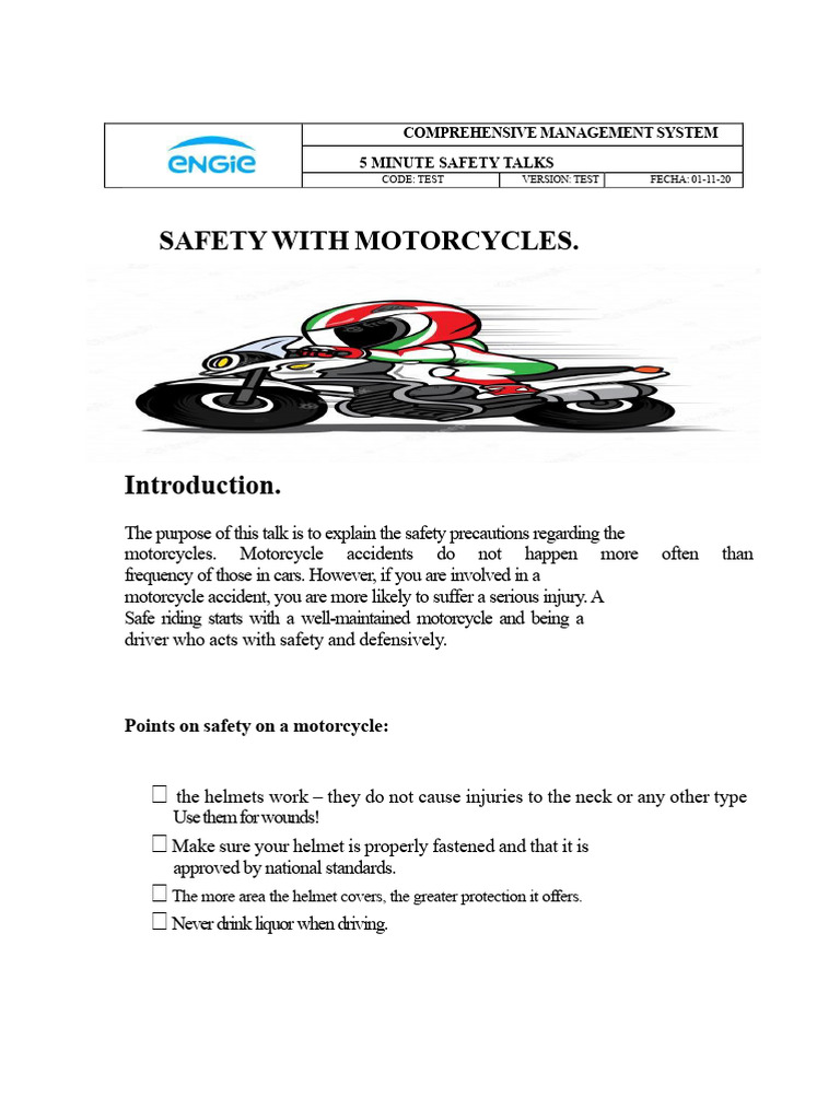 5-minute talk on motorcycle safety with Edward | PDF