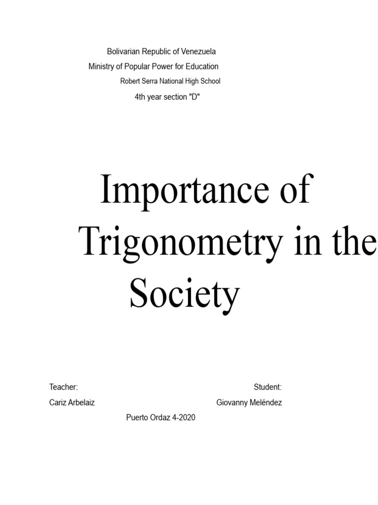 Importance of Trigonometry in Society | PDF | Trigonometry ...