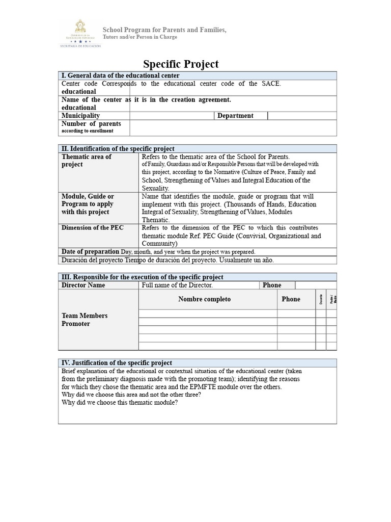 specific_project_format_center.docx | PDF | Risk