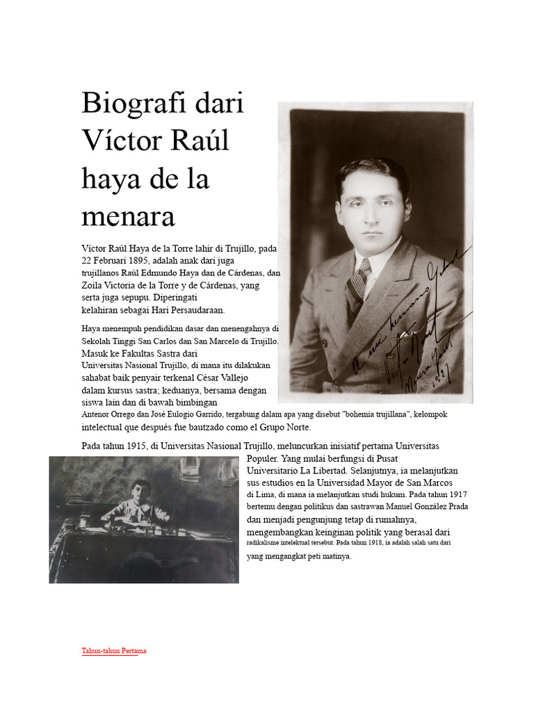 Biografi Víctor Raúl Haya de la Torre | PDF