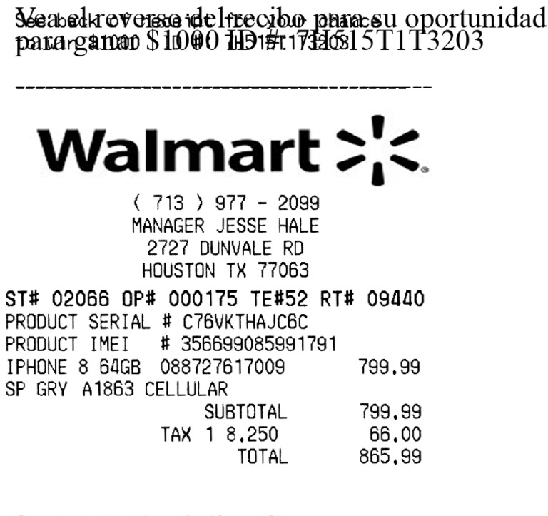 Recibo de Walmart | PDF