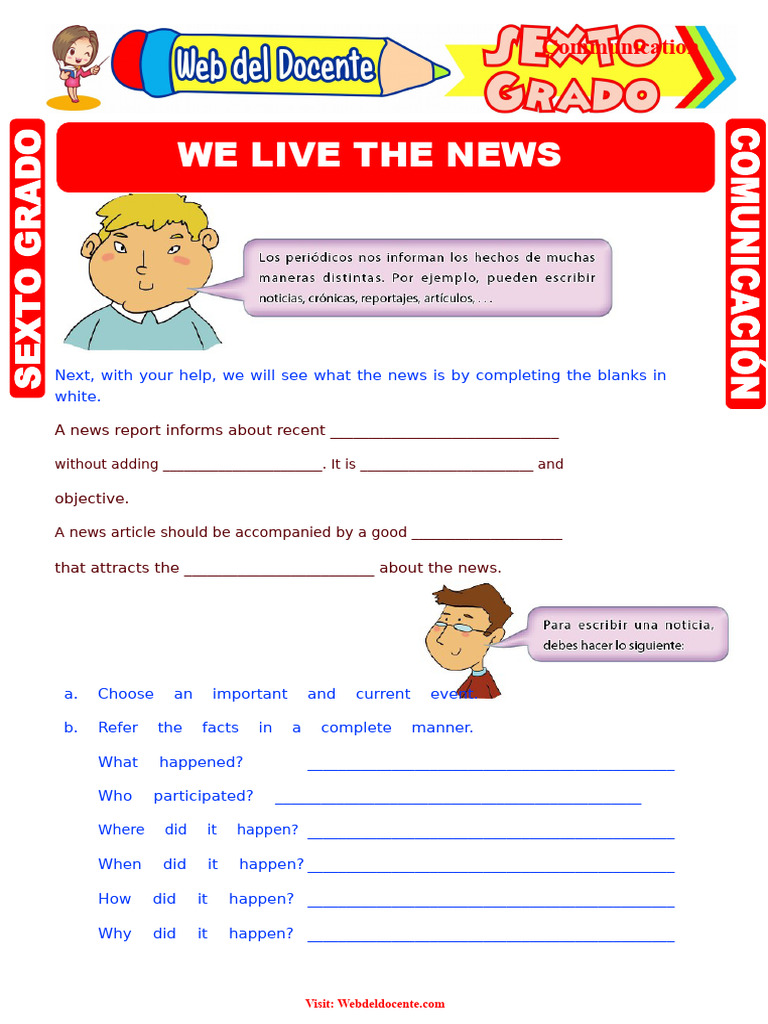 Example of News for Sixth Grade of Primary School | PDF | Peru | Clothing