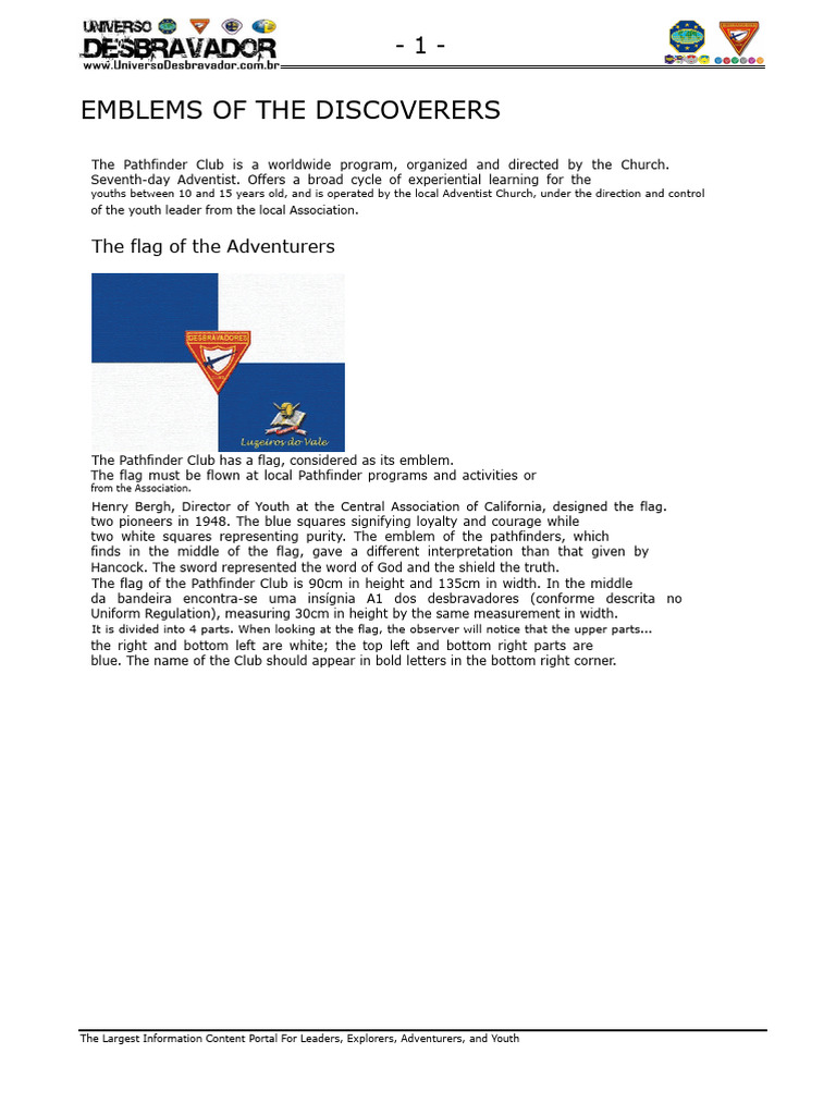 Pathfinder Club Emblems Explained | PDF | Flag