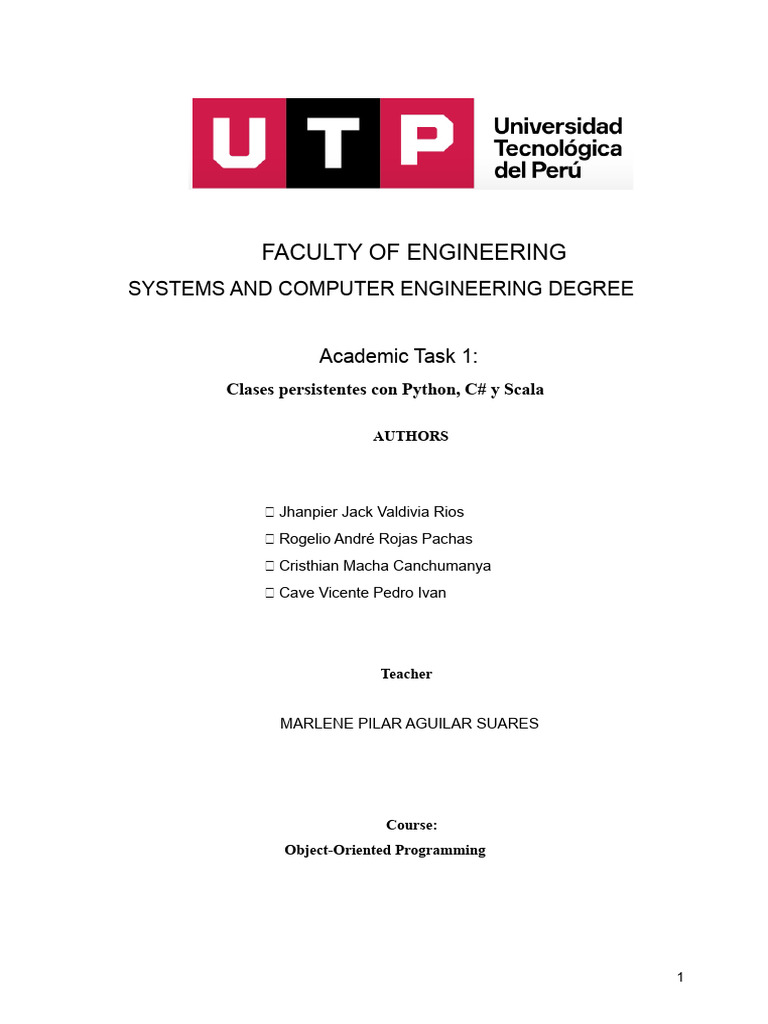 Persistent Classes With Python, C# and Scala Ta1 | PDF | Class ...