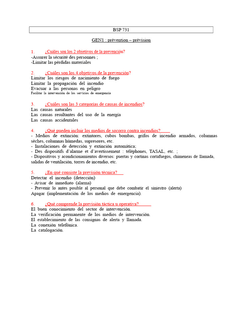Preguntas Respuestas BSP 731 | PDF | Combustión | Combustibles
